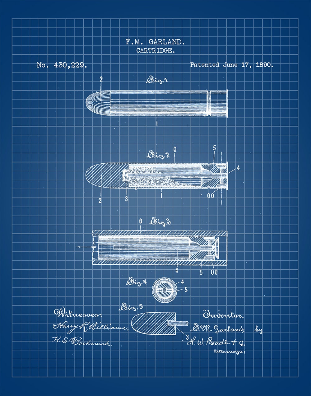 Firearm Cartridge Patent Gun Poster Bullet Art Shotgun - Etsy