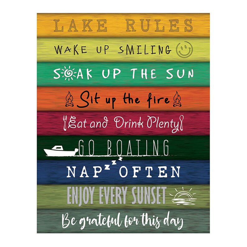 Lake Rules Sign Lakehouse Rules Art Lake House Decor - Etsy