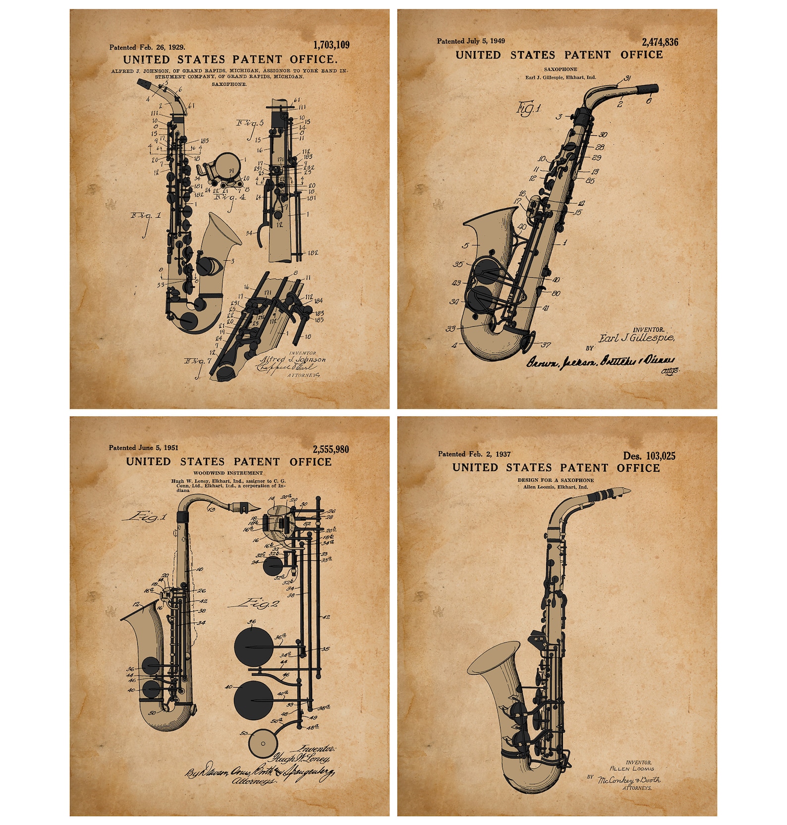 Saxophone Patent Saxophone Poster Saxophone Art Musician Art Sax Poster ...
