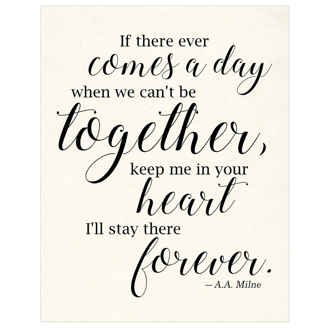 Inspiring Wall Art Motivational Sign AA Milne Quote AA Milne Poster ...