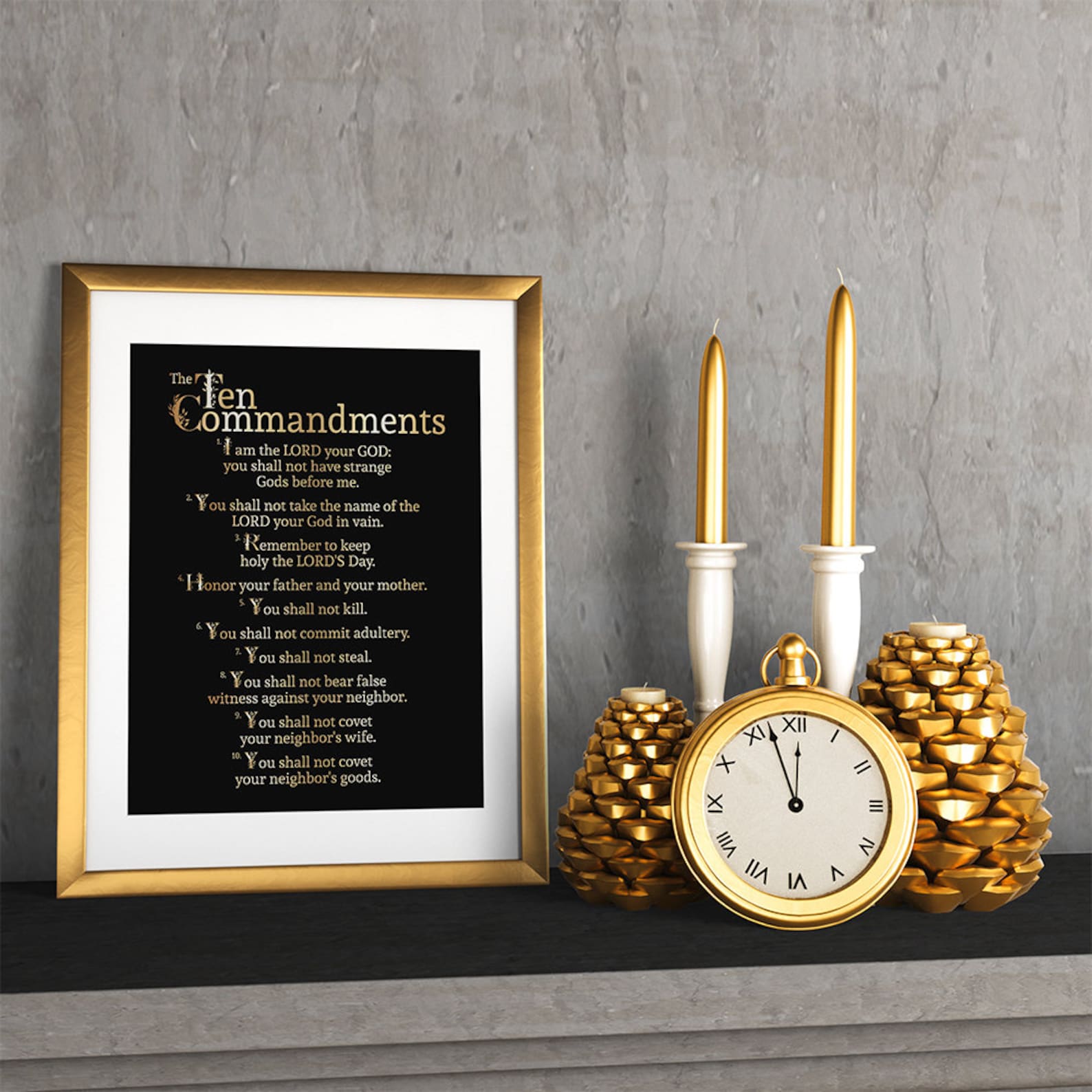 Christian Poster ten Commandments Wall Art christianity Art catholic ...