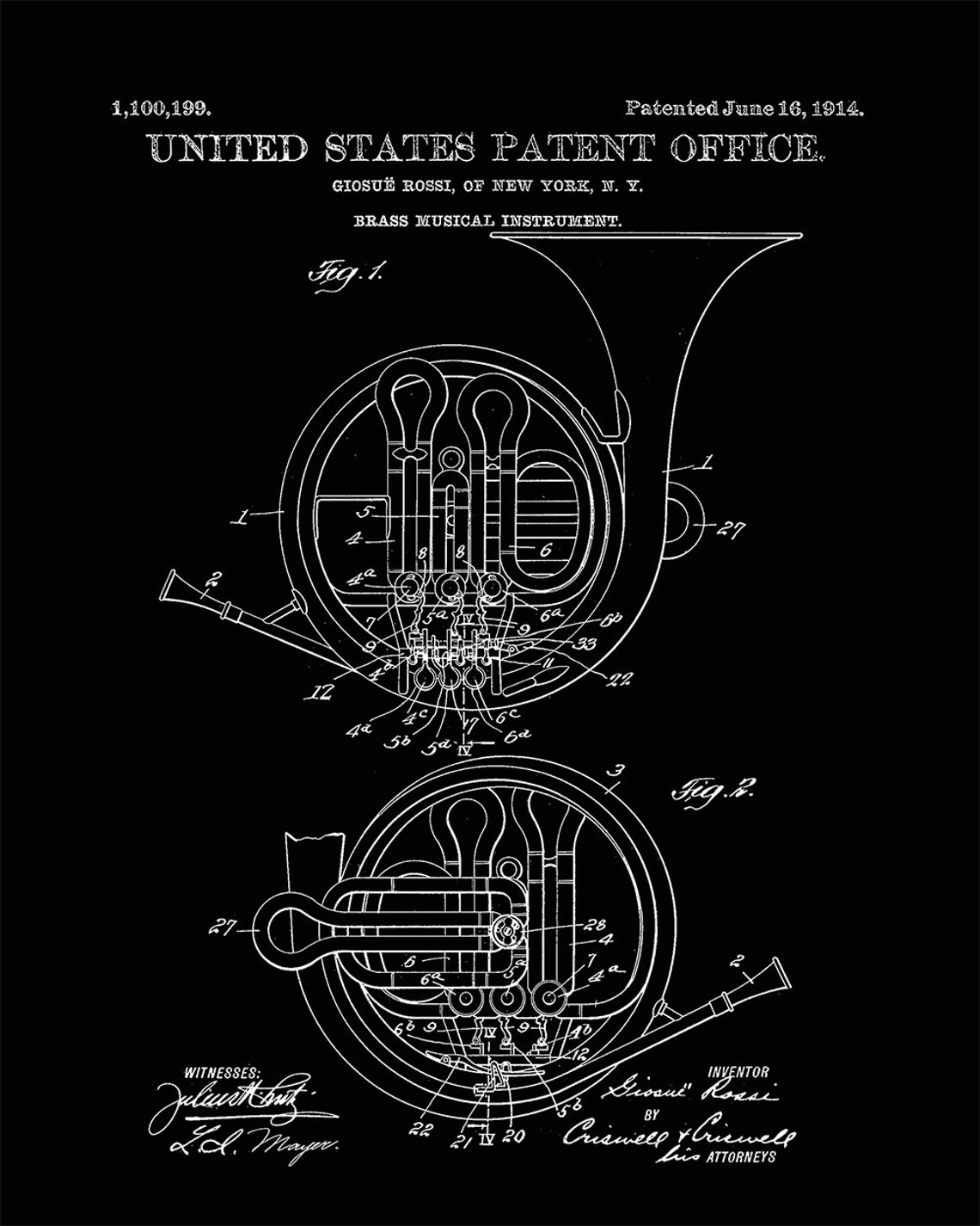 Instrument Patent Instrument Blueprint Wind Instrument - Etsy