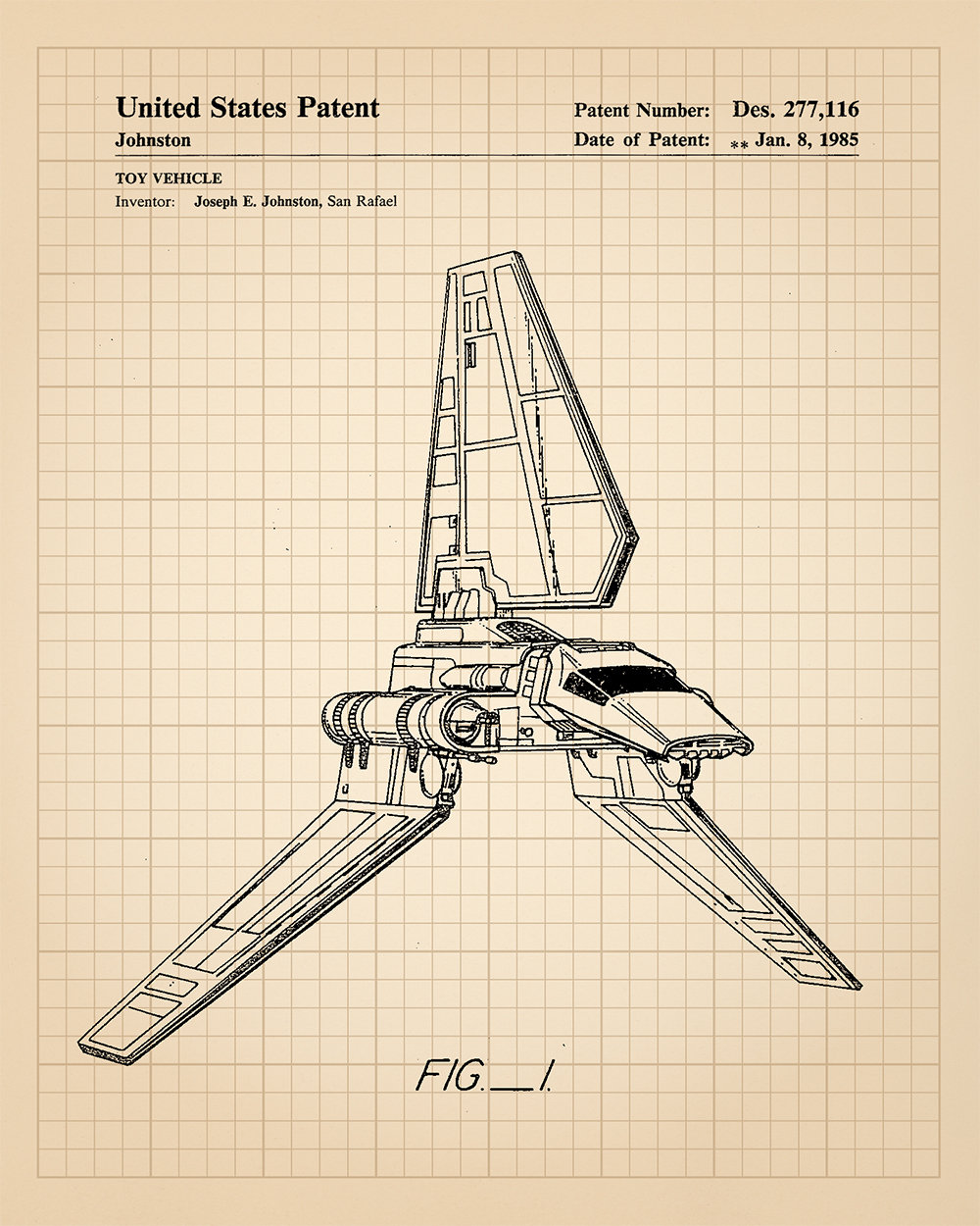 Imperial Shuttle Art Star Wars Vehicle Original Star Wars | Etsy