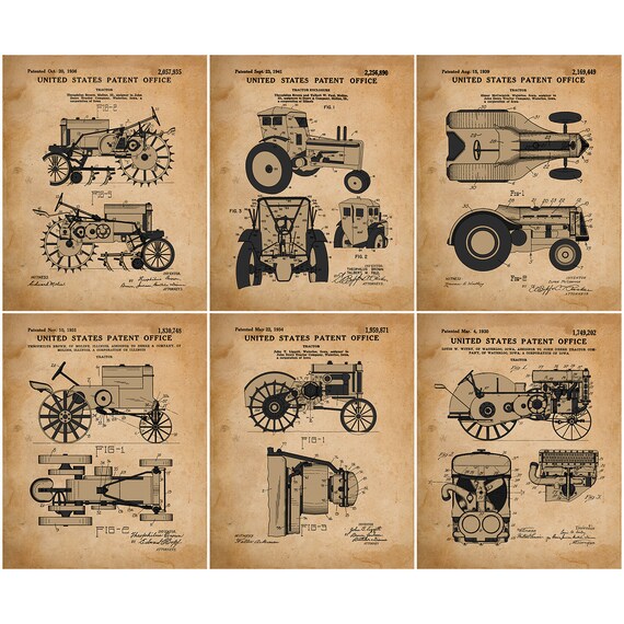 Vintage John Deere Tractor Design Blueprint Art Tractor Poster Art 1932 ...