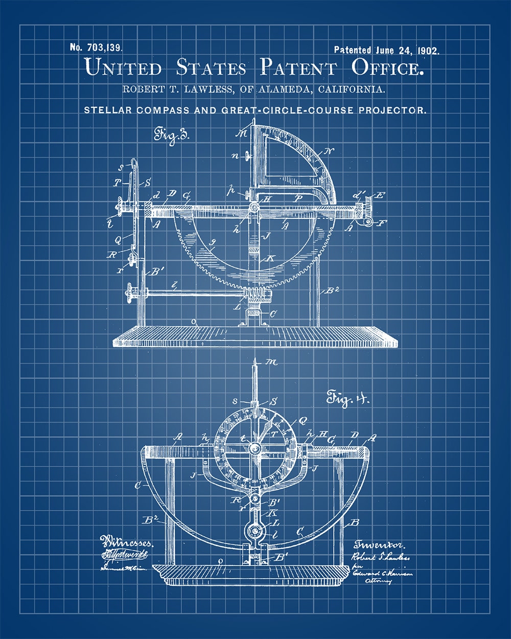 Stellar Compass compass Patent compass Poster compass Blueprint ...