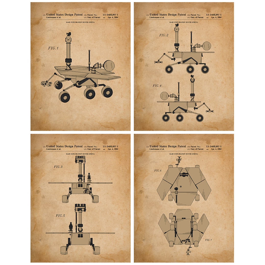 Mars Rover Patent NASA Print Vintage Space Art Mars Rover Decor NASA ...