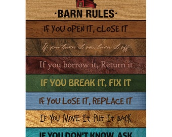 Barn Rules - Etsy