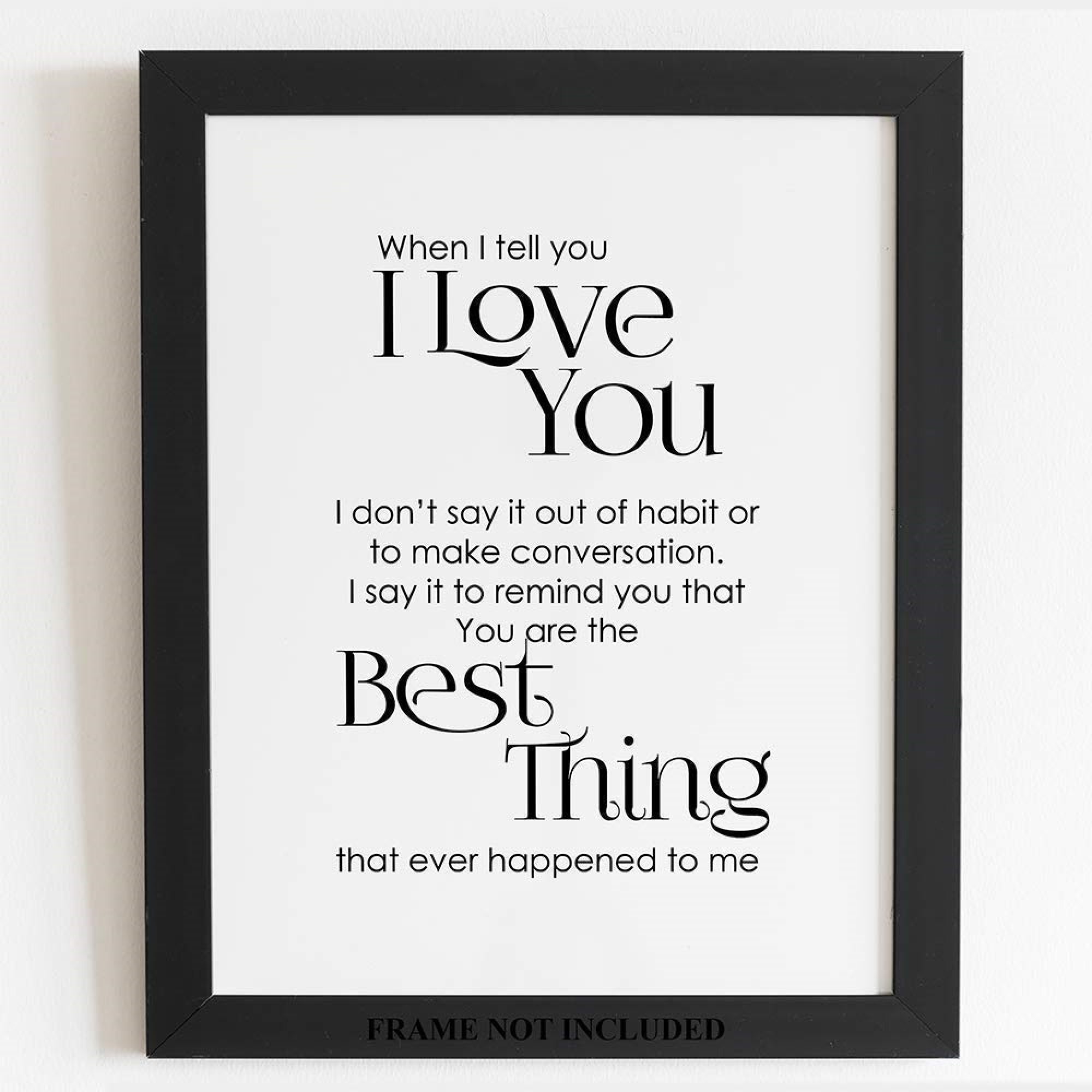 Sentimental Keepsake Typography Design Love Note Love Quote Sign I Love ...