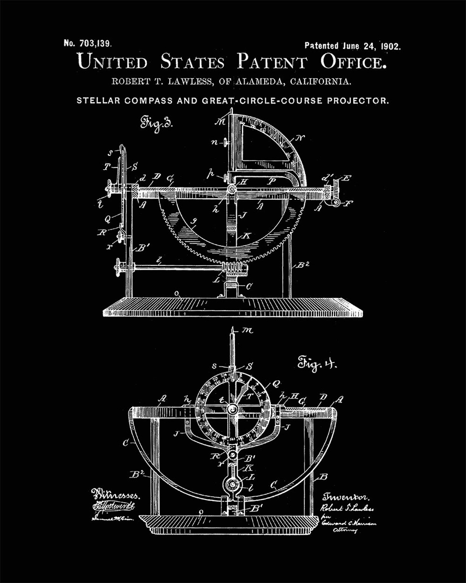 Stellar Compass compass Patent compass Poster compass Blueprint ...
