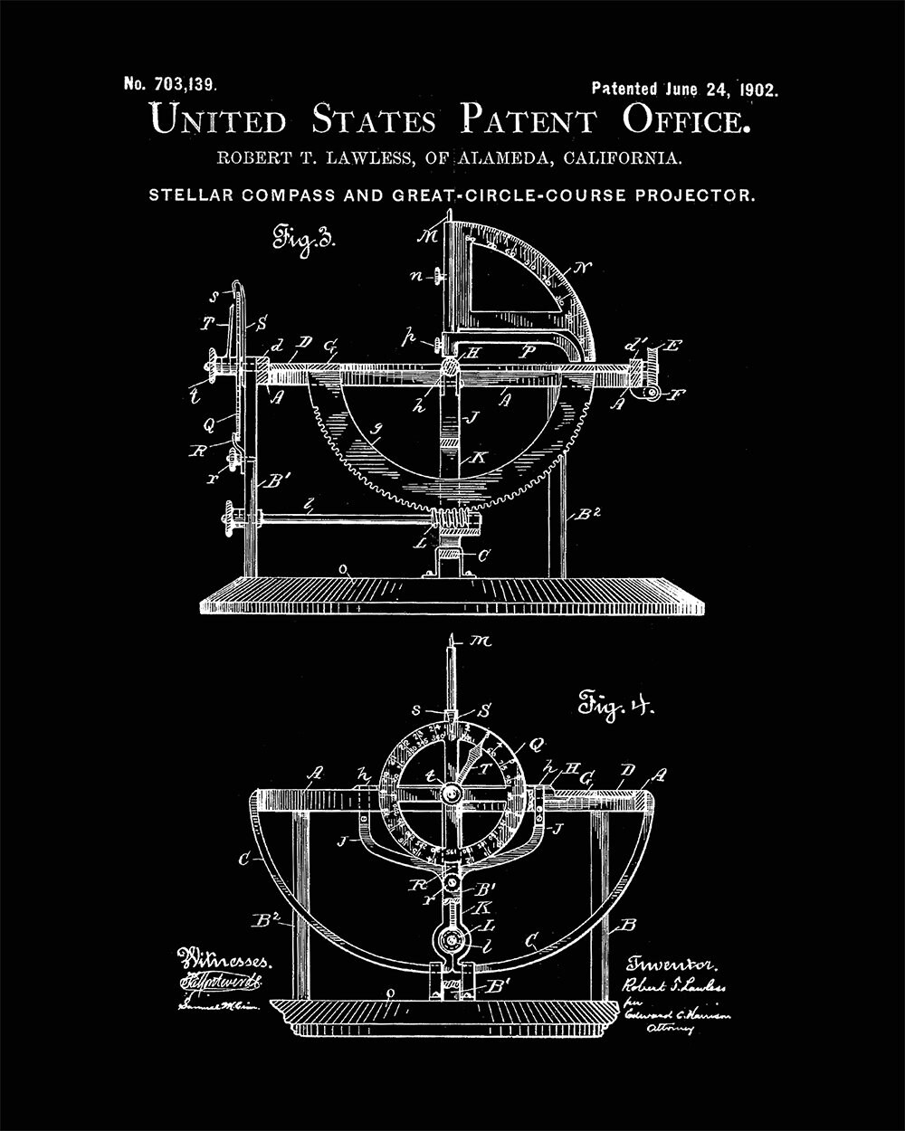 Stellar Compass compass Patent compass Poster compass Blueprint ...