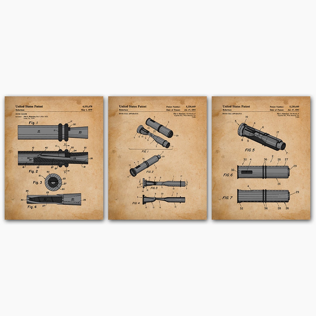 Duck Call Patent Duck Caller Patent duck Hunting Art duck Caller Poster ...