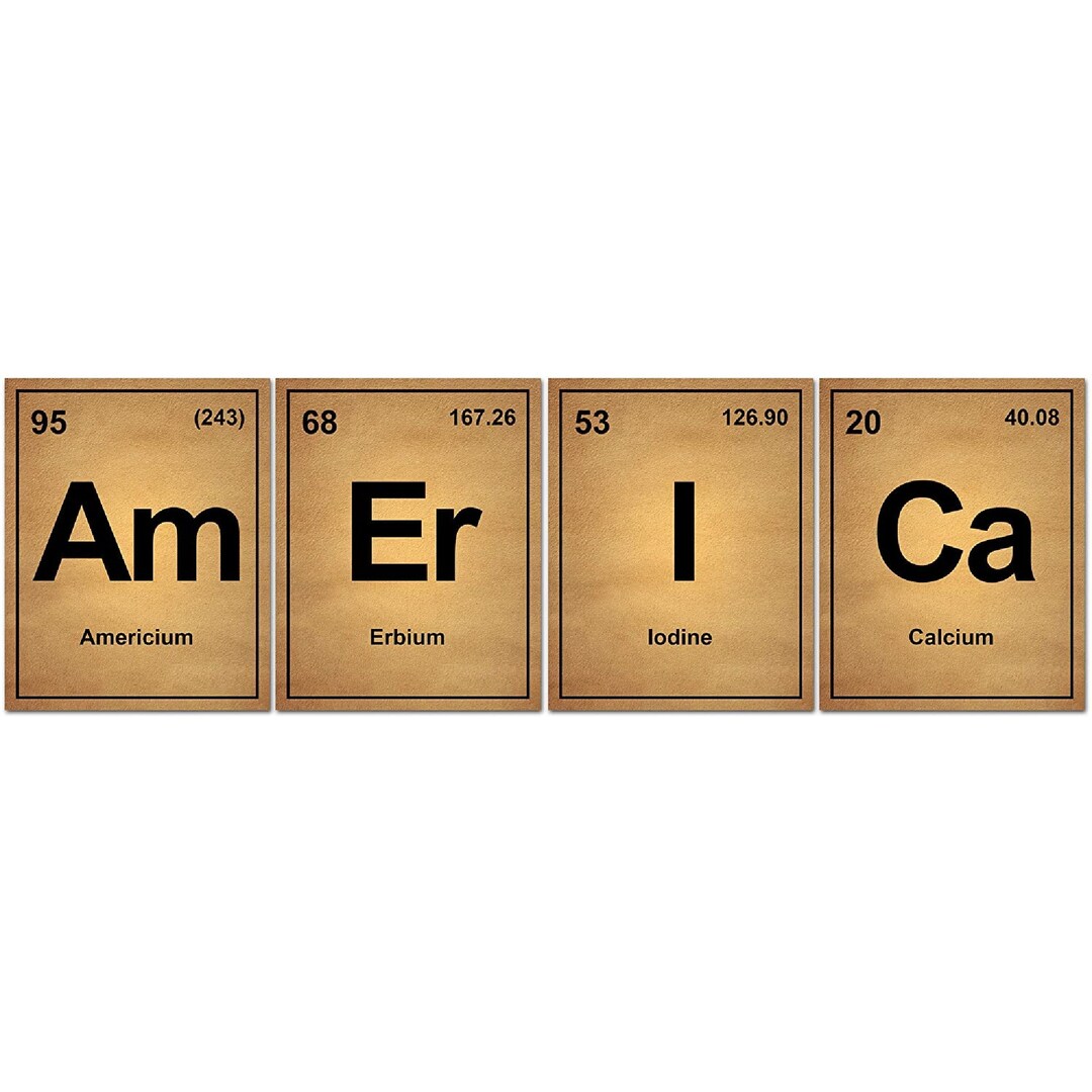 America Periodic Print Element Word Art Periodic Table Print Chemistry ...