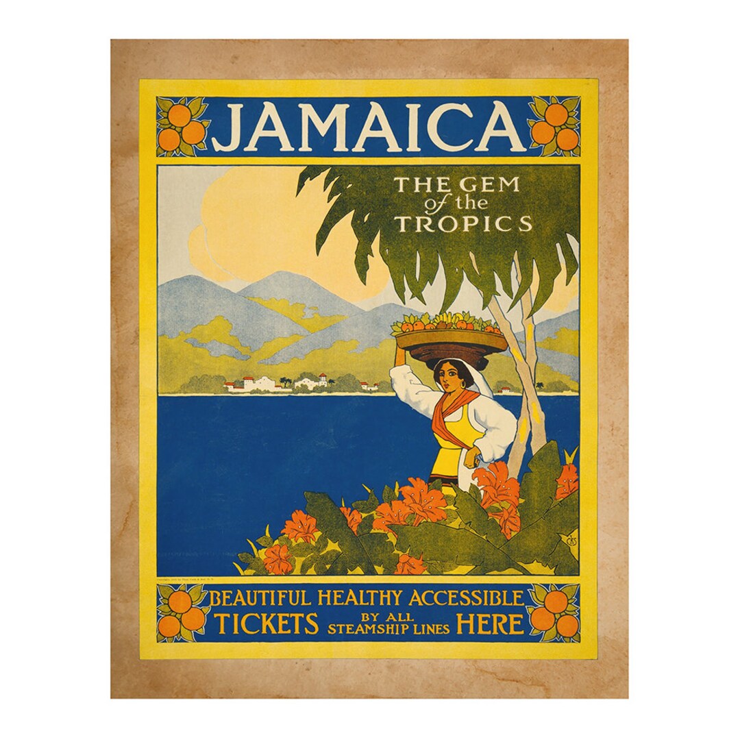 Jamaican Art Jamaica Poster Jamaica Travel Poster Vintage Jamaica ...