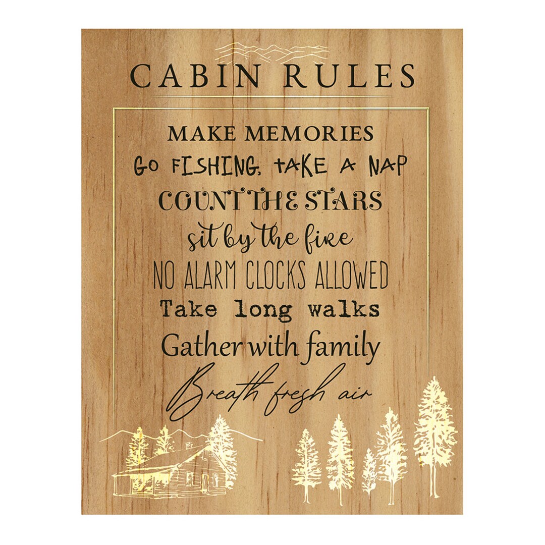 Cabin Rules Sign Make Memories Sign Cabin Wall Art Lake - Etsy