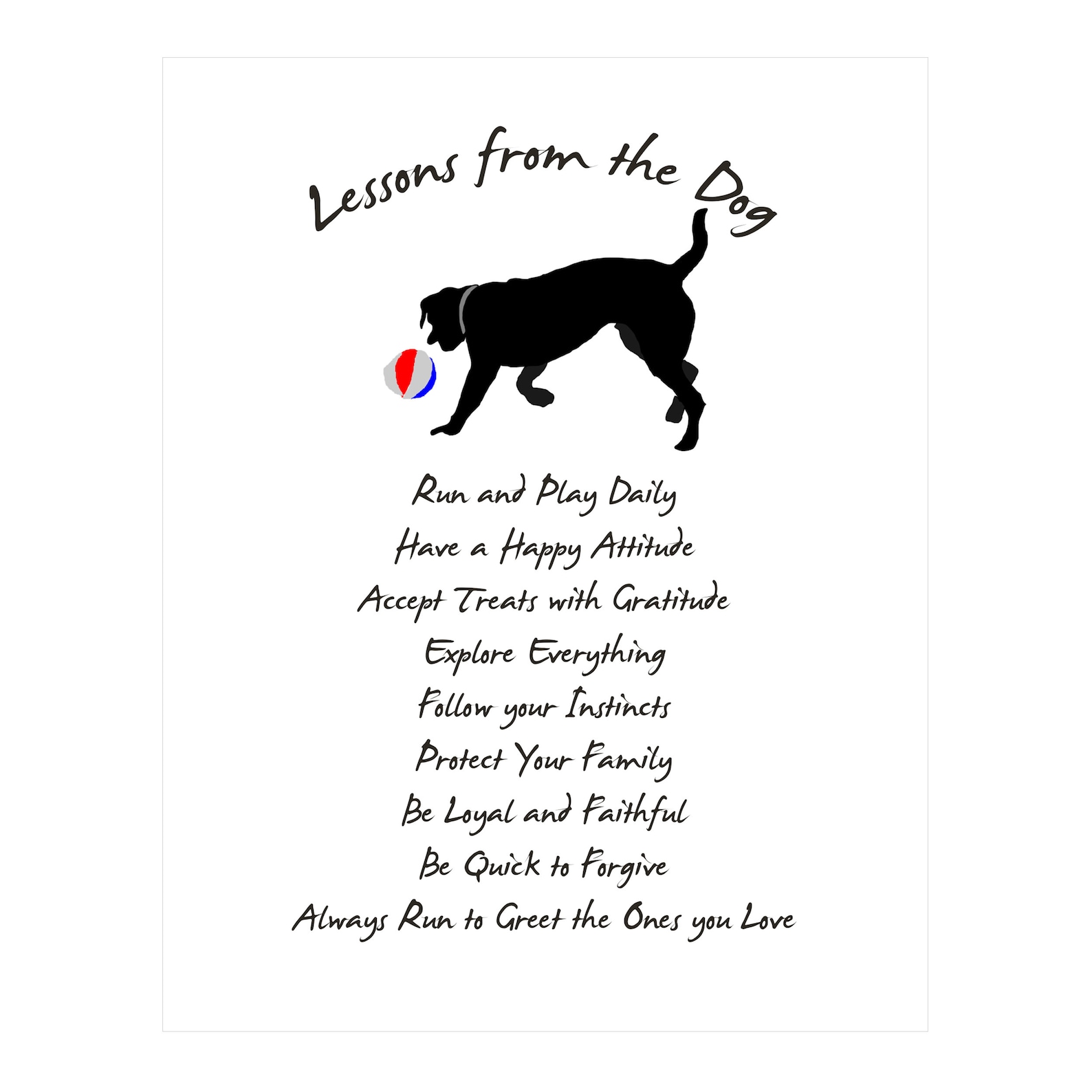 Lessons From A Dog dog Quote Print dog Sayings life Lessons quotes ...