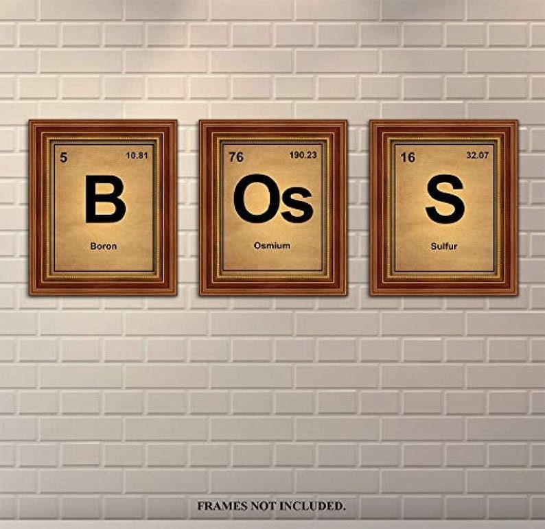 Boss Periodic Table Element Word Art Periodic Table Print Chemistry ...