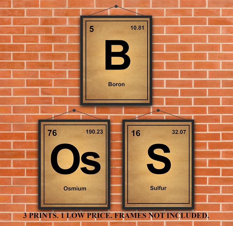 Boss Periodic Table Element Word Art Periodic Table Print | Etsy
