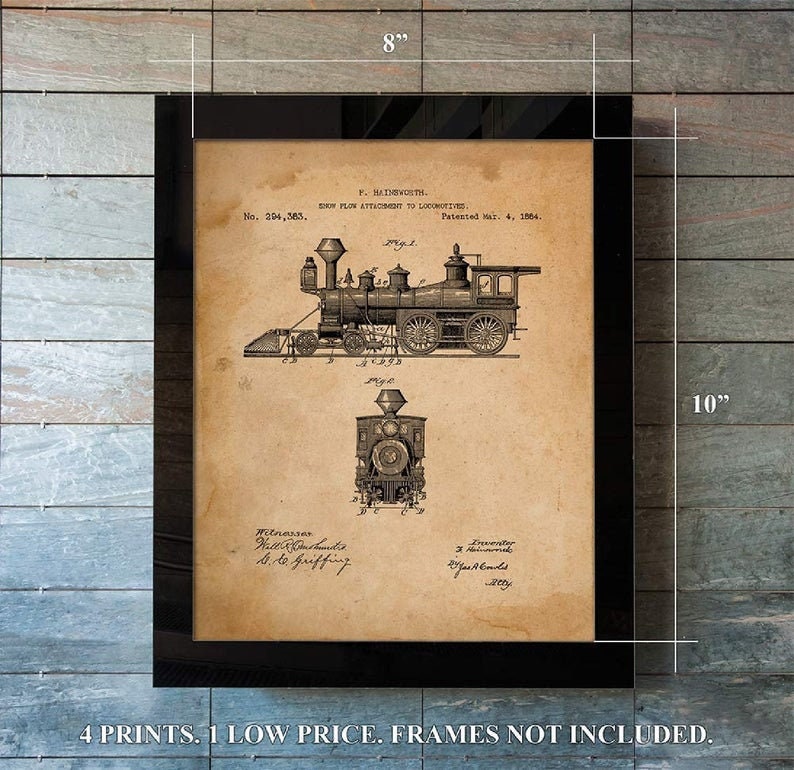 Train Poster train Blueprint train Print steam Train Patent - Etsy