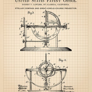 Stellar Compass compass Patent compass Poster compass Blueprint ...