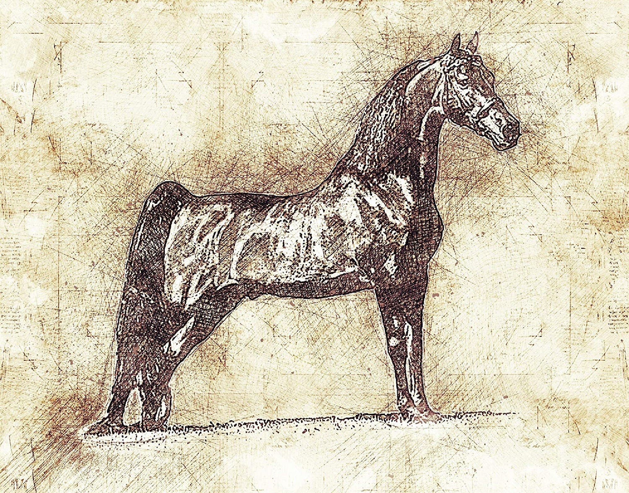 Morgan Horse Print Horse Breed Horse Sketch Art Horse - Etsy
