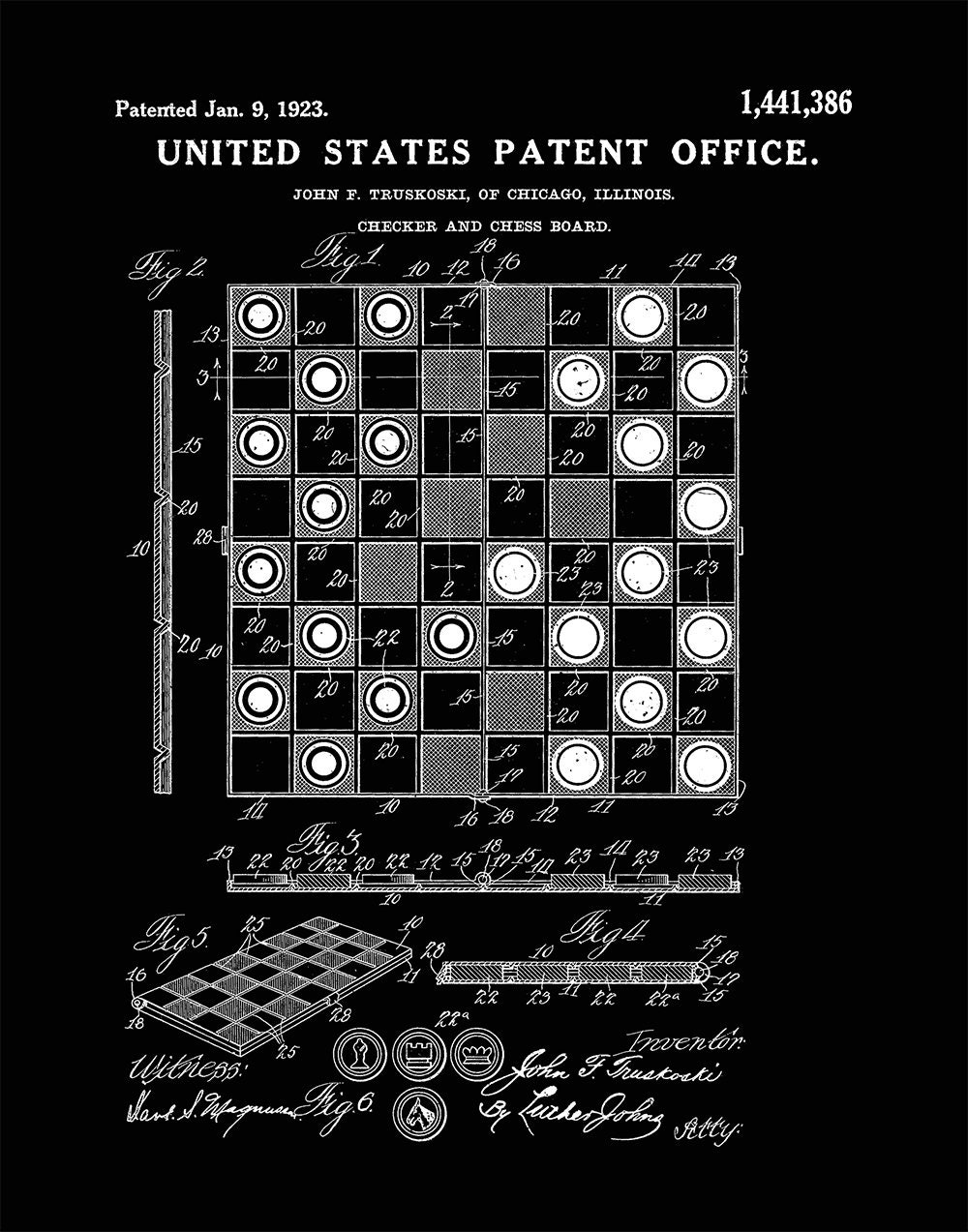 Checker Chess Board Board Game Art Vintage Board Game - Etsy
