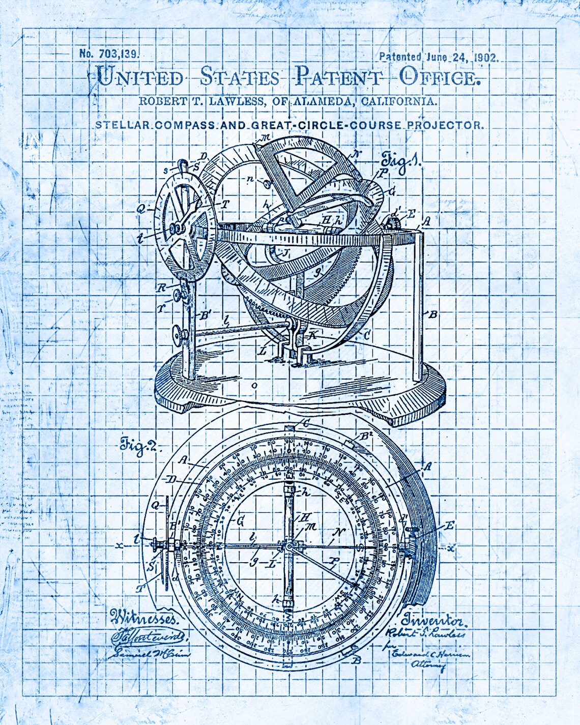 Stellar Compass compass Patent compass Poster compass | Etsy