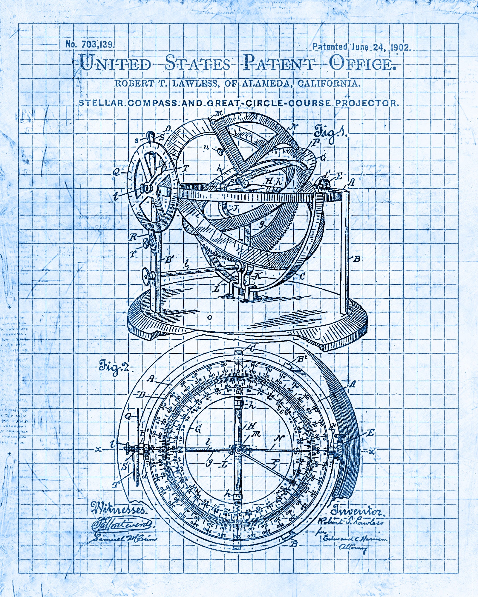 Stellar Compass compass Patent compass Poster compass Blueprint ...