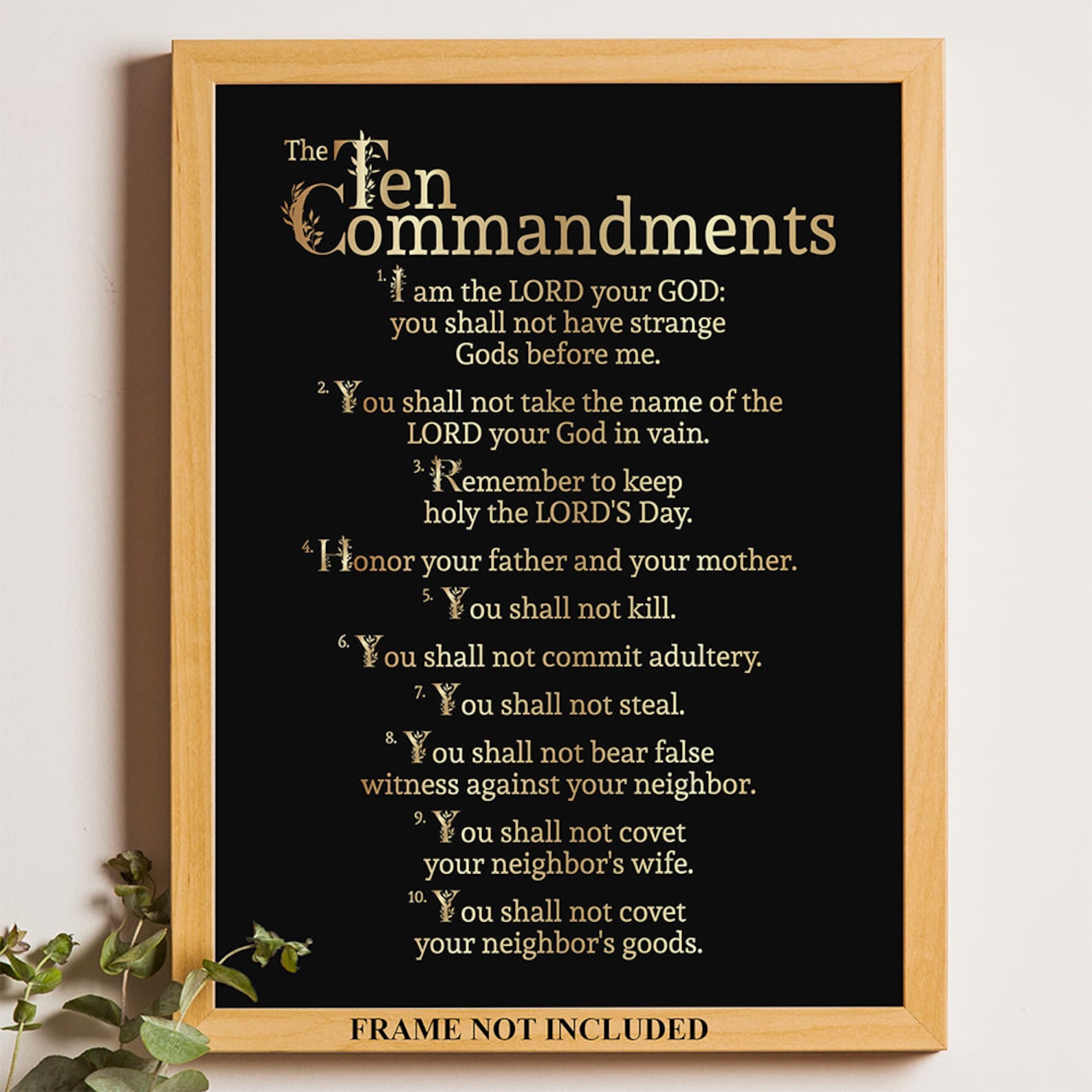 Christian Poster ten Commandments Wall Art christianity Art catholic ...