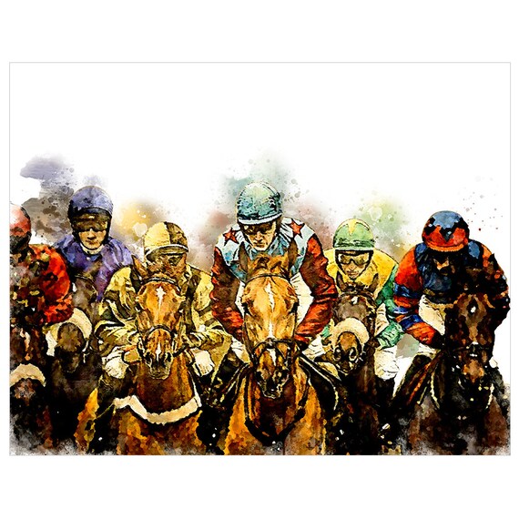 Horse Racing Art Horse Riding Poster Horseback Riding | Etsy