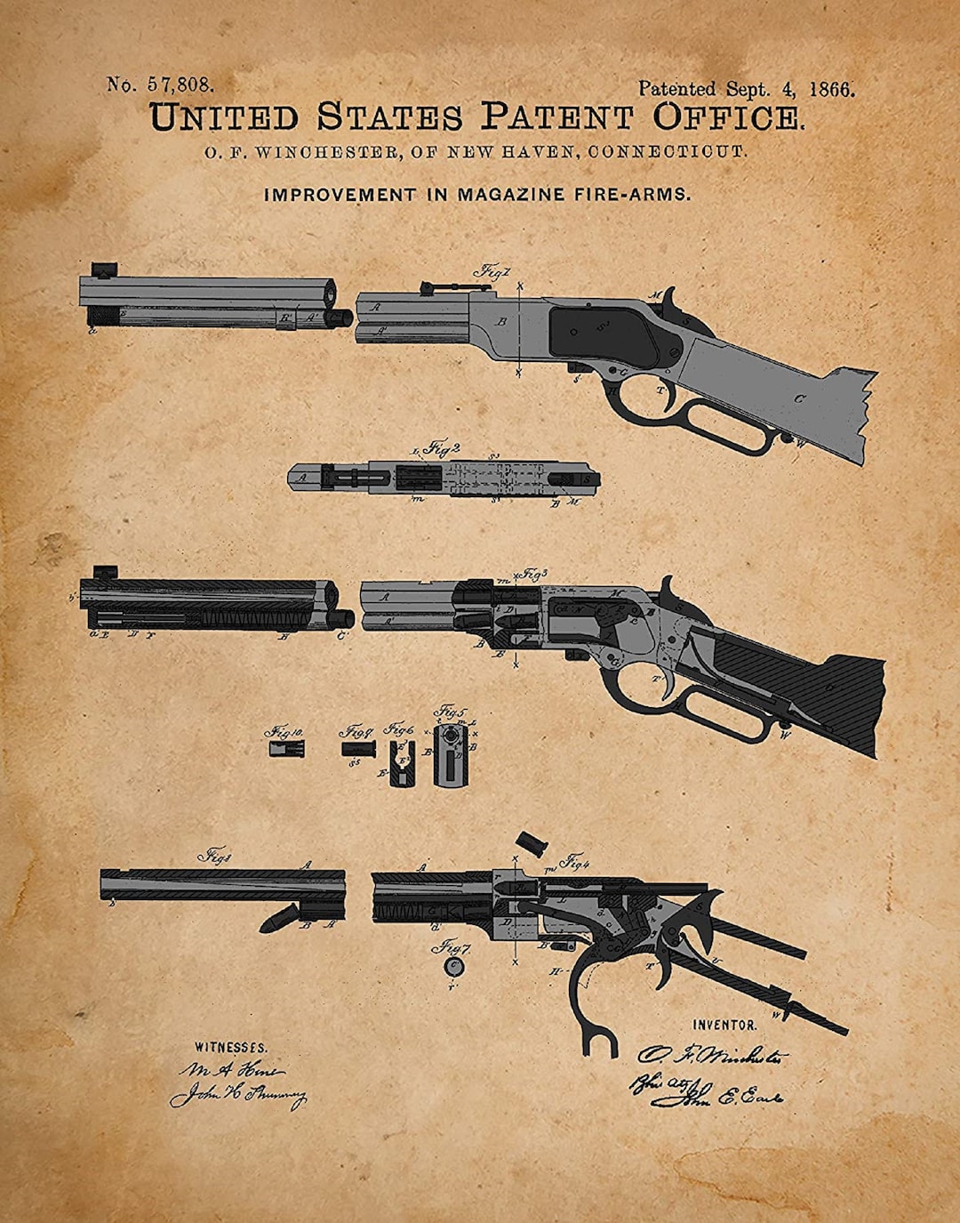 Wincester Firearms Magazine Firearm Winchester Rifle Gun Patent ...