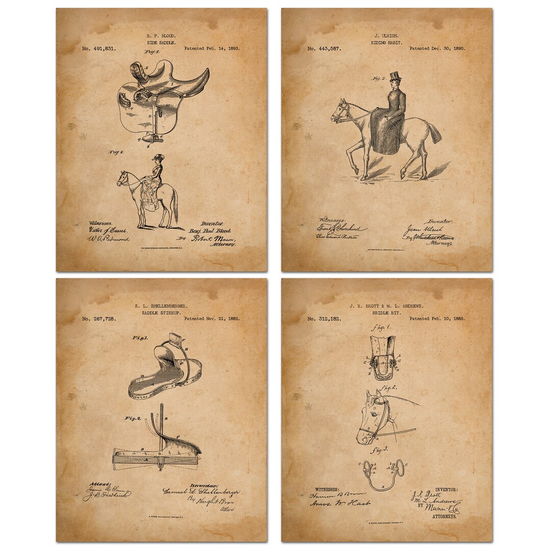 Horse Saddle Patent | Horse Saddle Poster | Equestrian Decor | Western ...