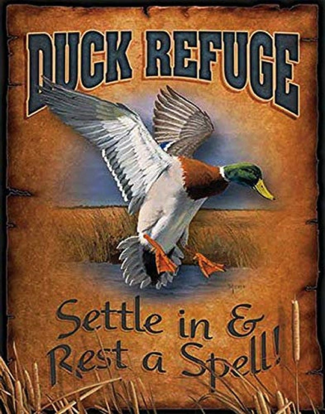 Duck Refuge Art Waterfowl Art Mallard Print Duck Wall - Etsy