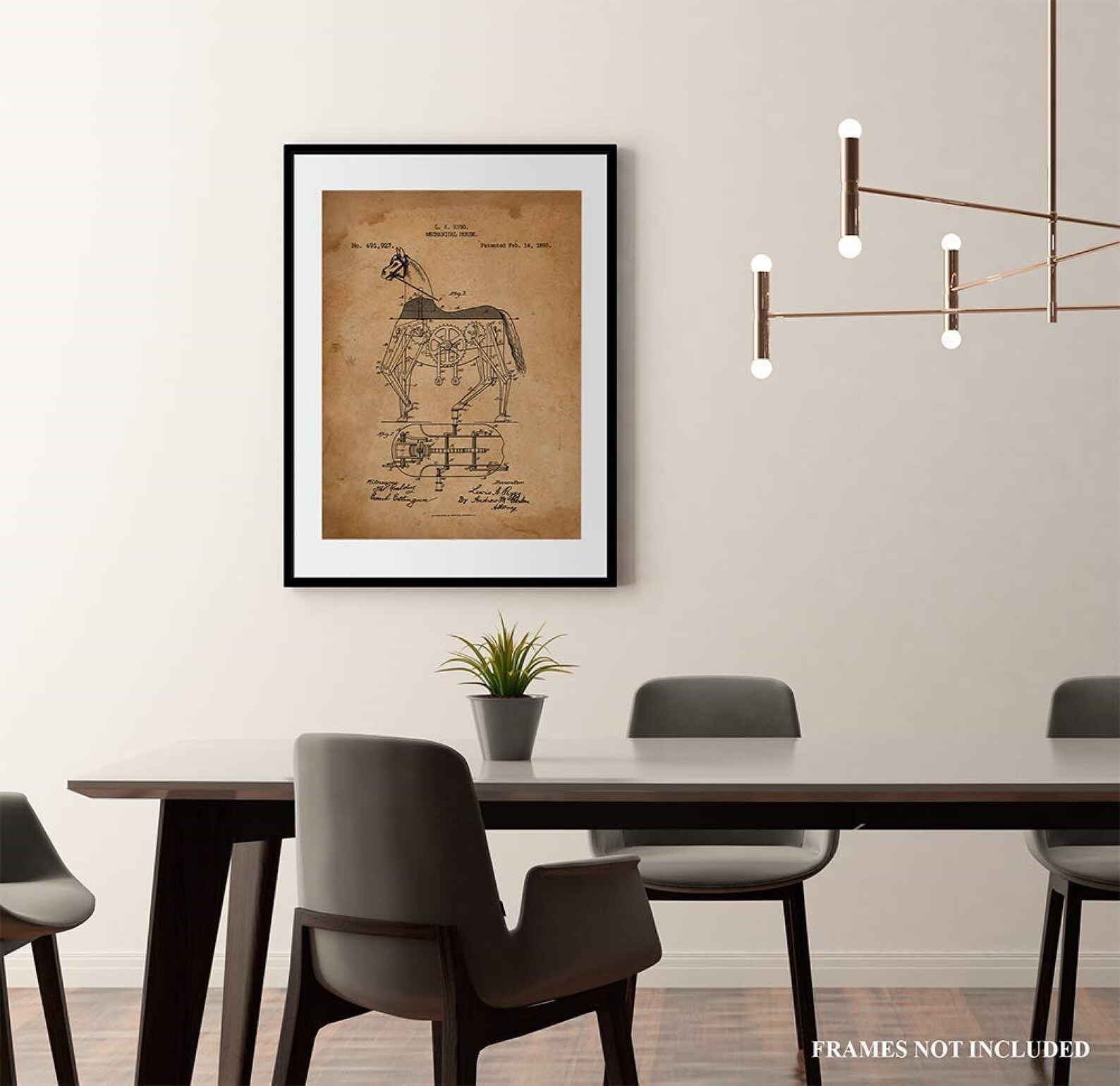 Mechanical Horse Equestrian Decor Vintage Horse Print Horse Blueprint ...