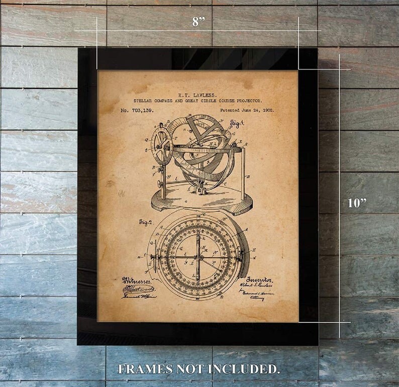 Stellar Compass compass Patent compass Poster compass Blueprint ...