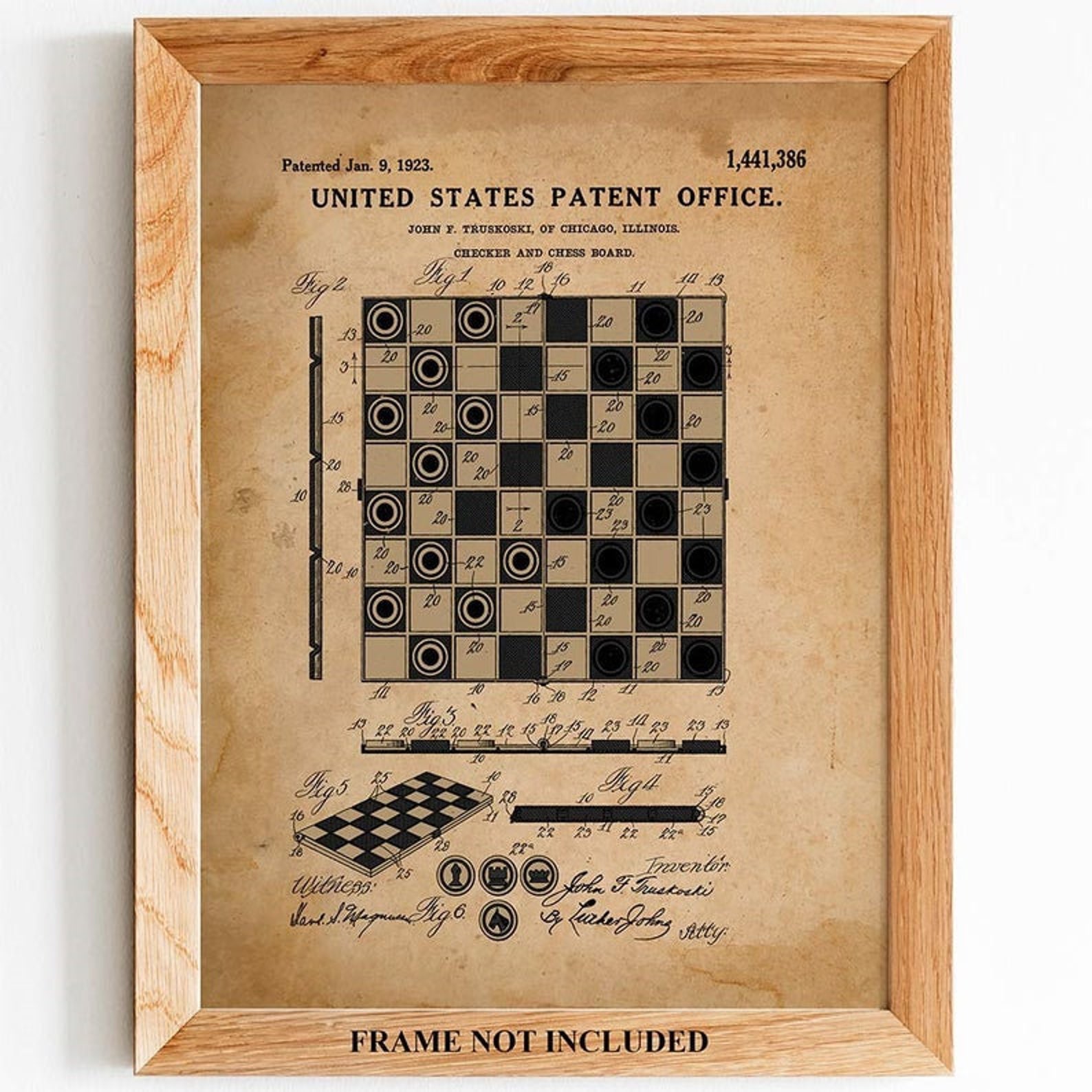 Checker Chess Board Board Game Art Vintage Board Game - Etsy