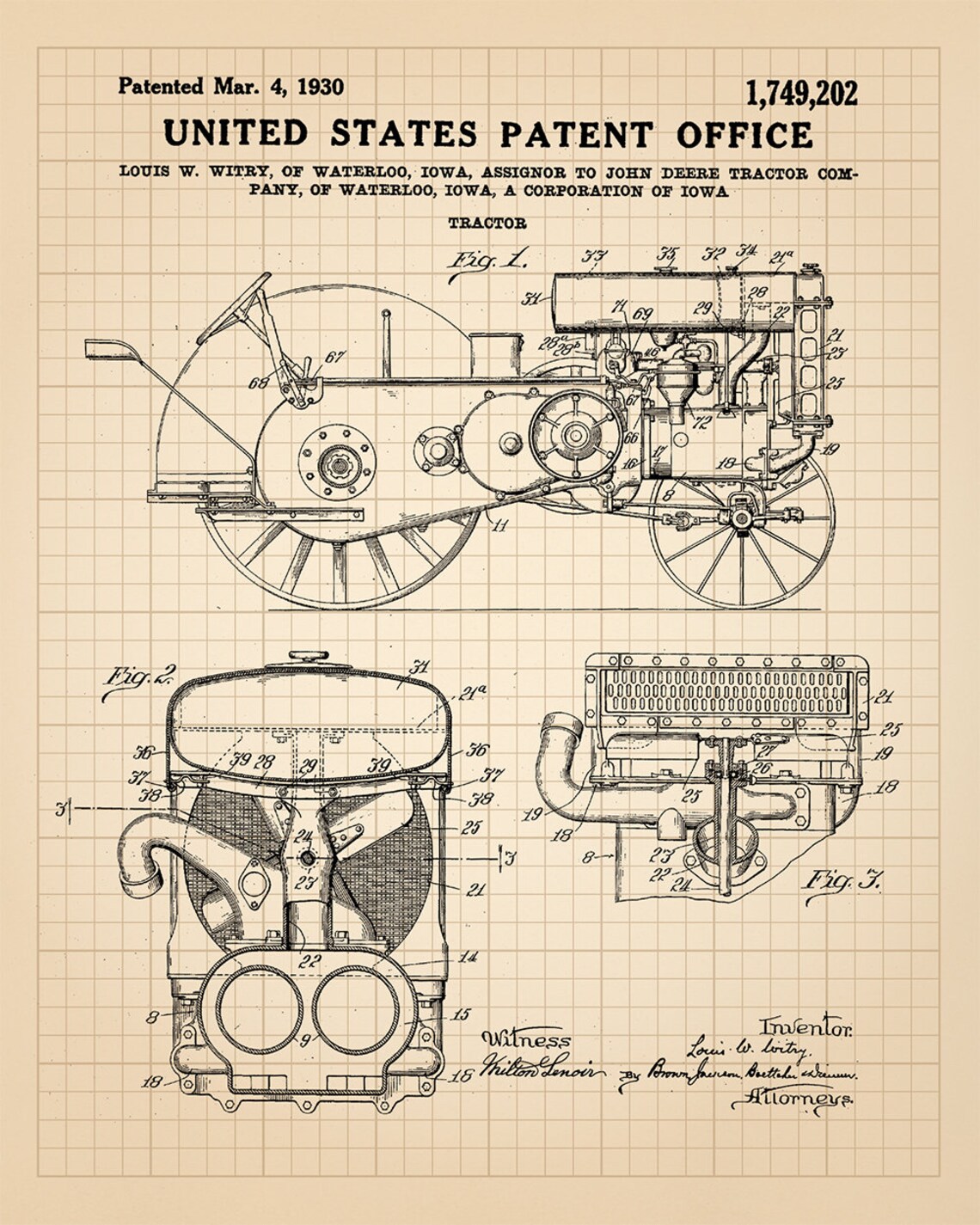 Set of 6 Patent Prints tractor Patent vintage John Deere - Etsy
