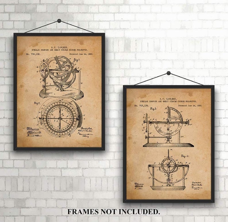 Stellar Compass compass Patent compass Poster compass Blueprint ...