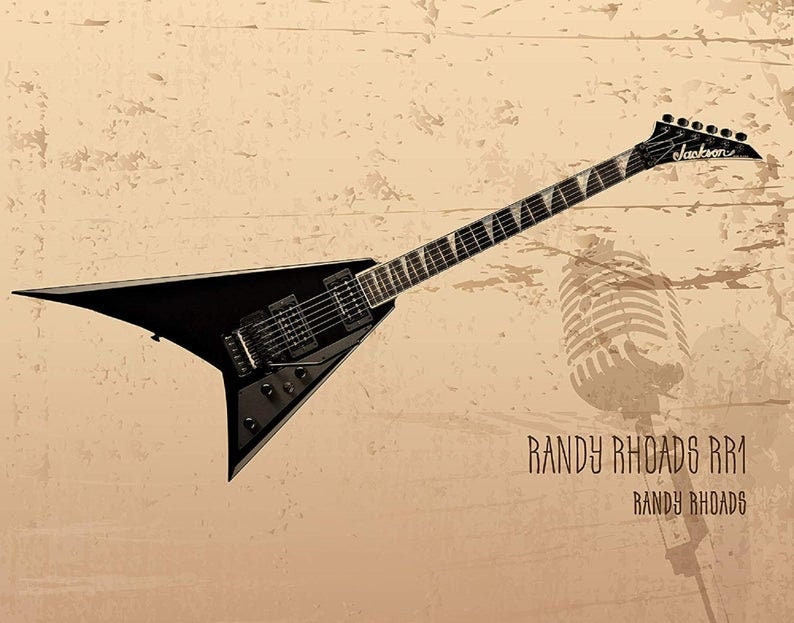Randy Rhoads Guitar Flying V Guitar Electric Guitar Print - Etsy