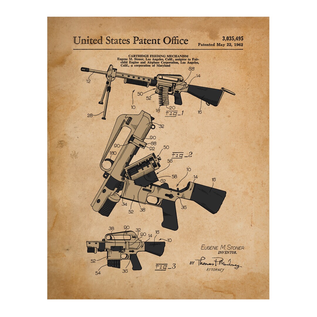 Ar Patent Ar Blueprint Assault Rifle Ar 15 Poster Ar 15 Art Weaponry Ar ...