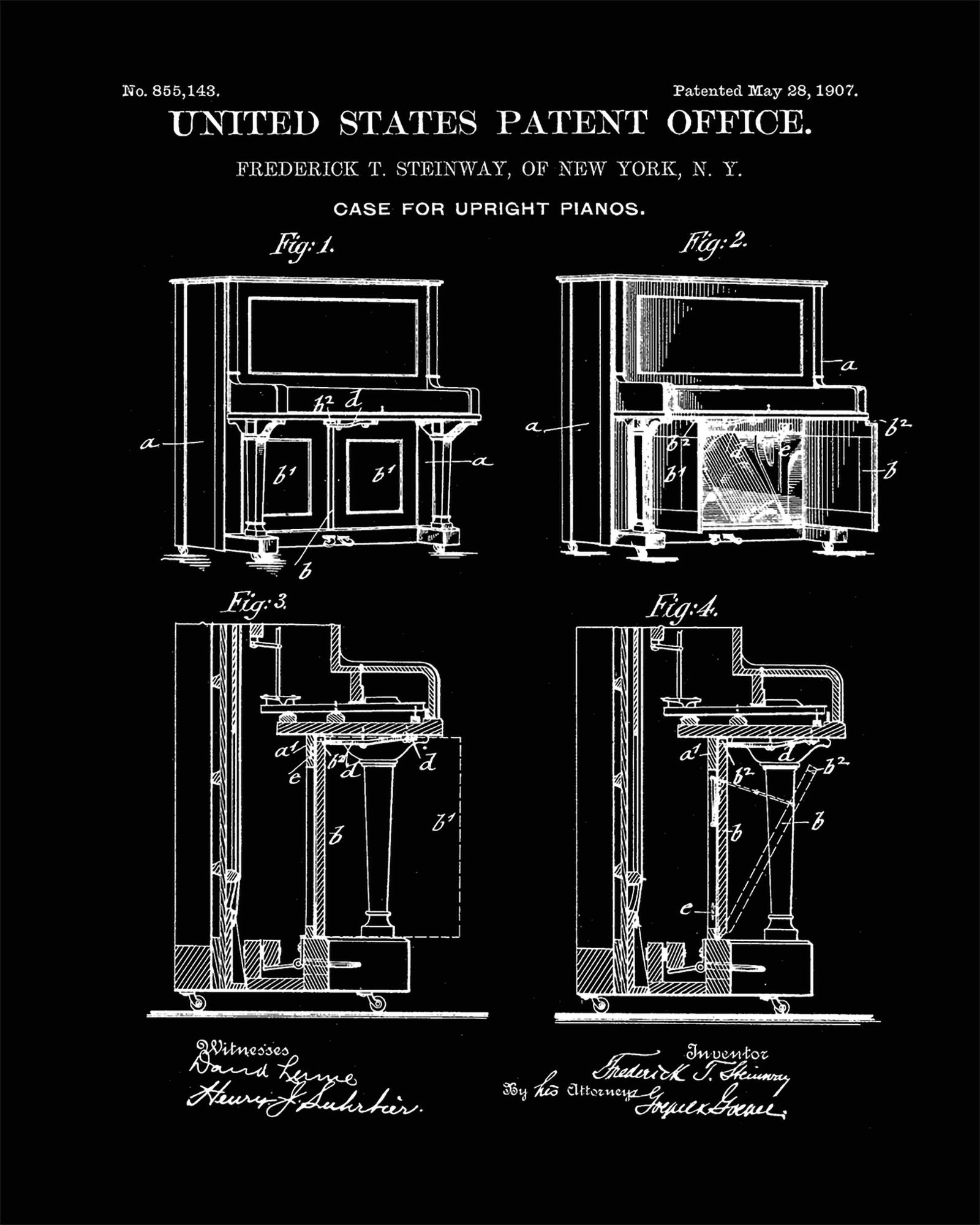 Upright Piano Patent Piano Blueprint Steinway Upright | Etsy
