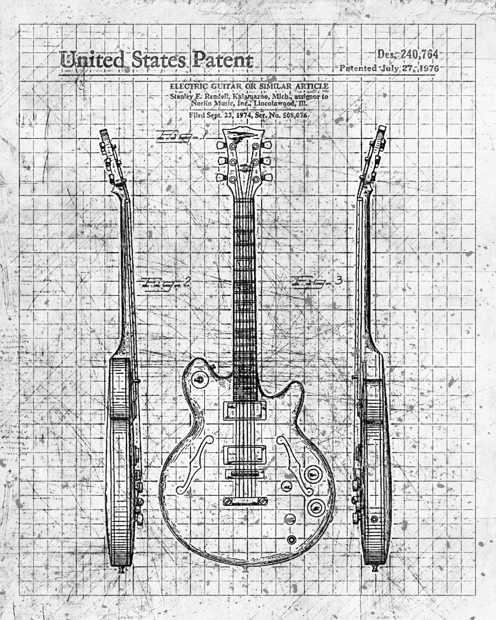 Guitar Patent Guitar Poster Instrument Art Musician Art - Etsy