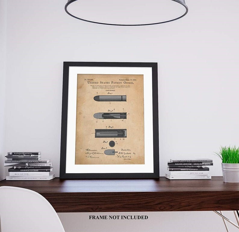 Firearm Cartridge Patent Gun Poster Bullet Art Shotgun - Etsy