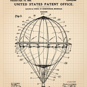 Hot Air Balloon Patent Hot Air Balloon Print Air Balloon Art hot Air ...