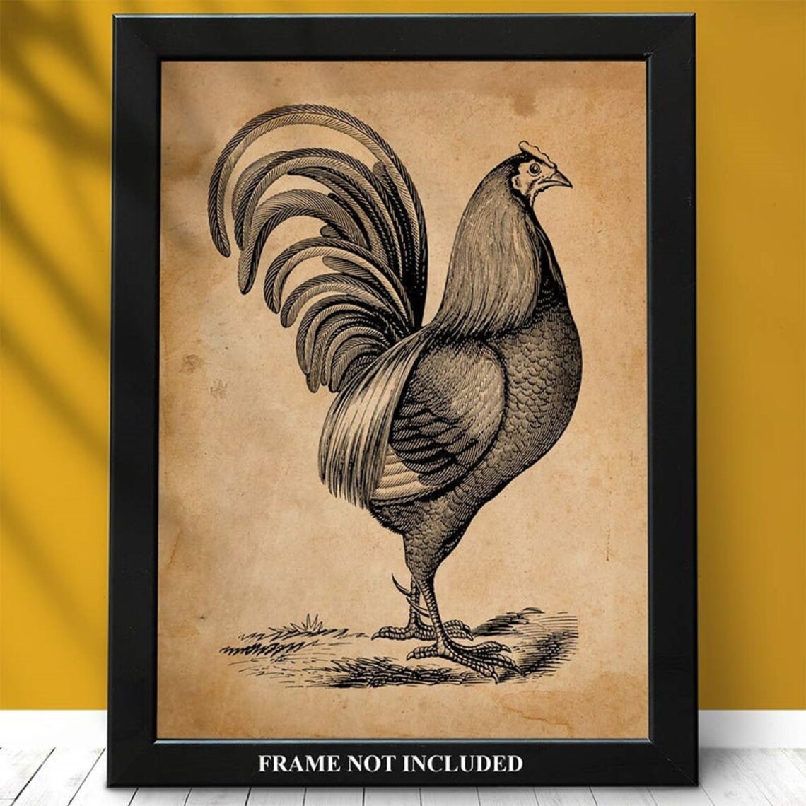 Rooster Poster Rooster Drawing Chicken Artwork Rooster | Etsy