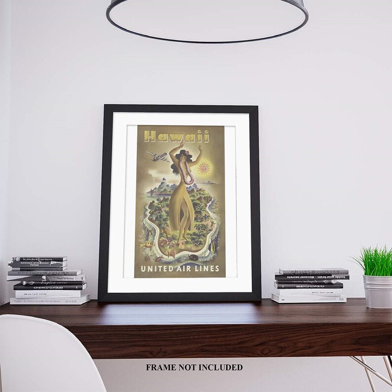 Hawaii Travel Poster Retro Hawaii Art Travel Advertisement Airline ...