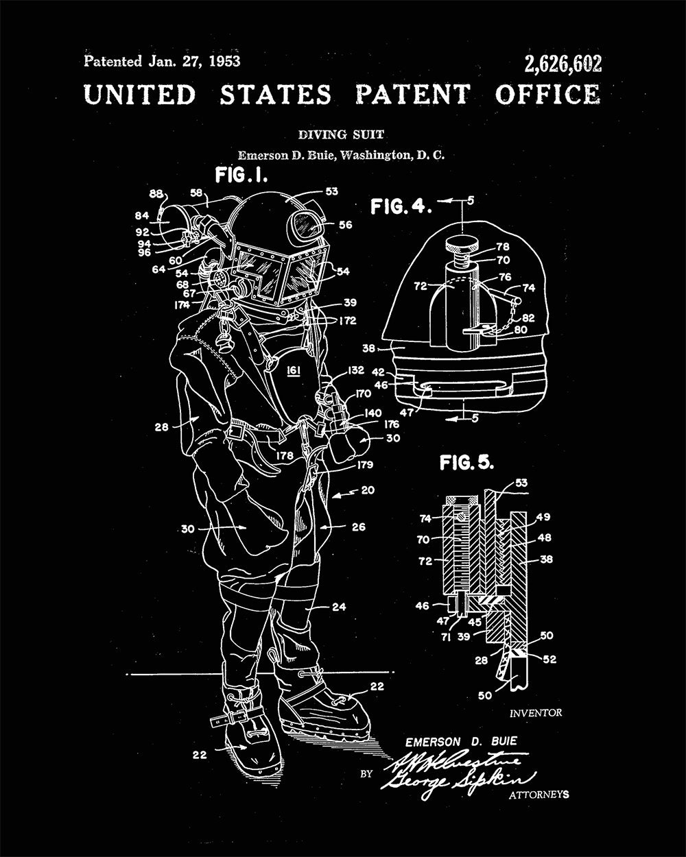 Scuba Design Patent Blueprint Poster Diving Suit Design - Etsy