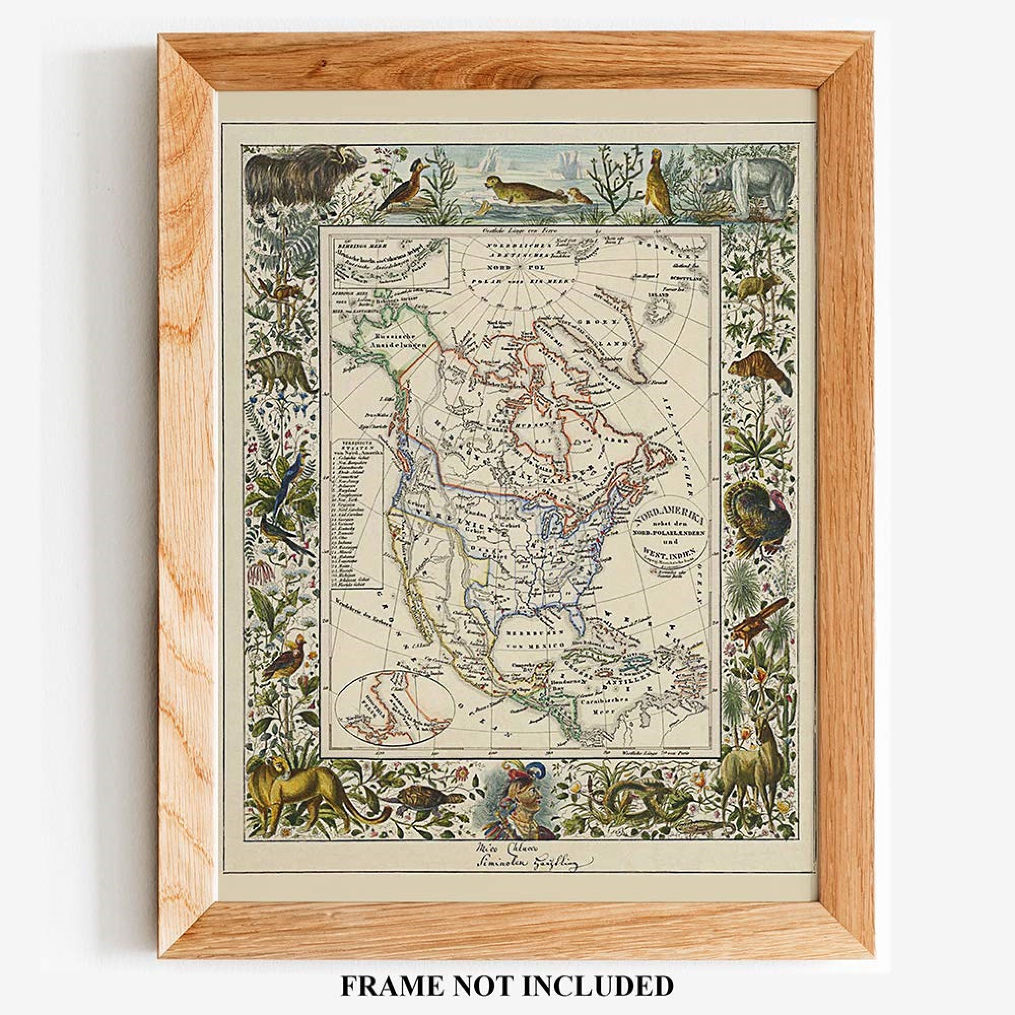 North America Map USA Map Art NA Poster Map America | Etsy