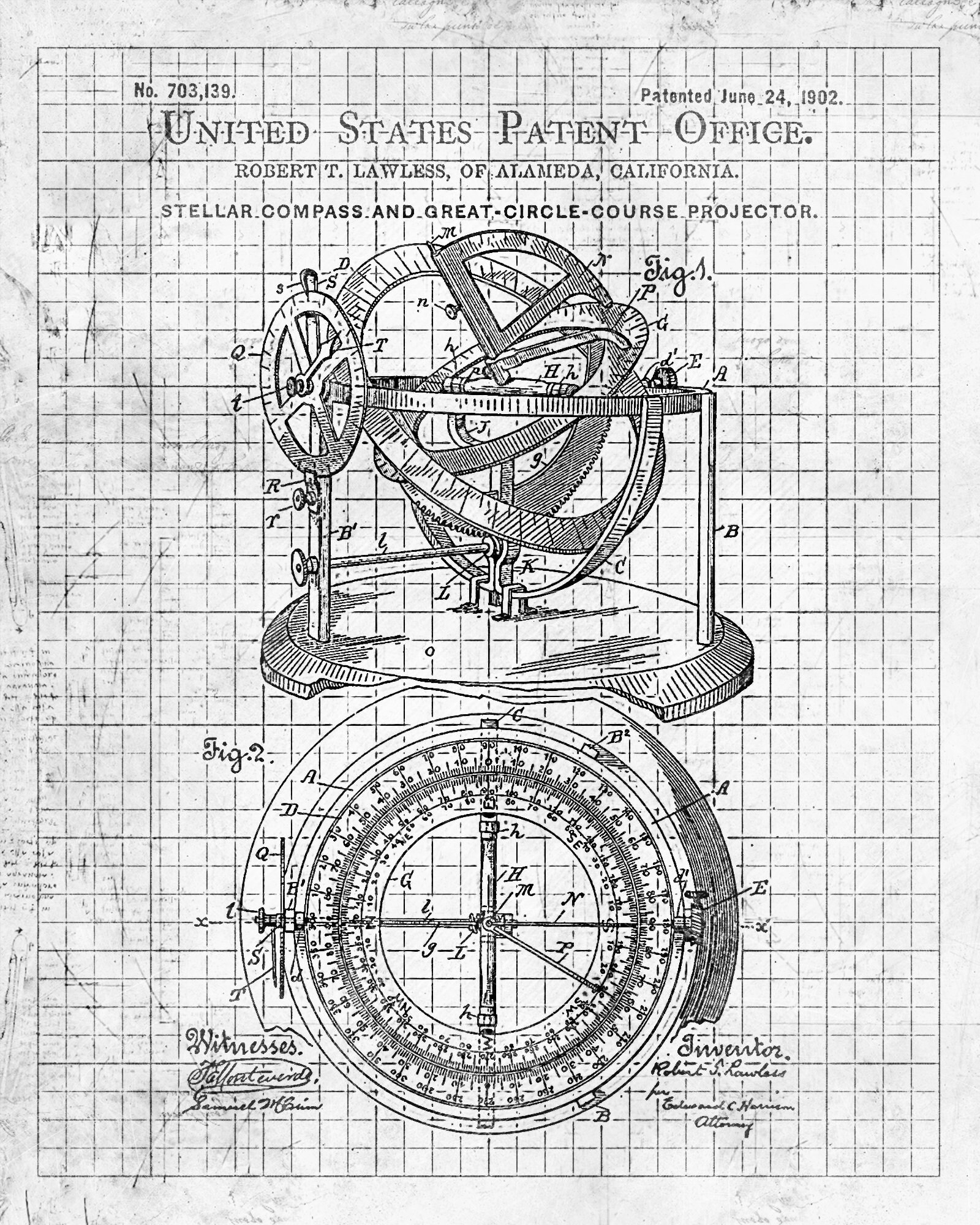 Stellar Compass compass Patent compass Poster compass Blueprint ...