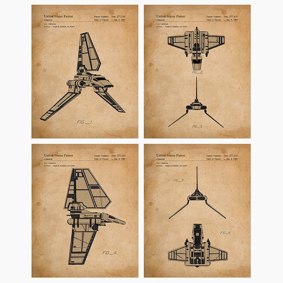 Imperial Shuttle Art Star Wars Vehicle Original Star Wars | Etsy