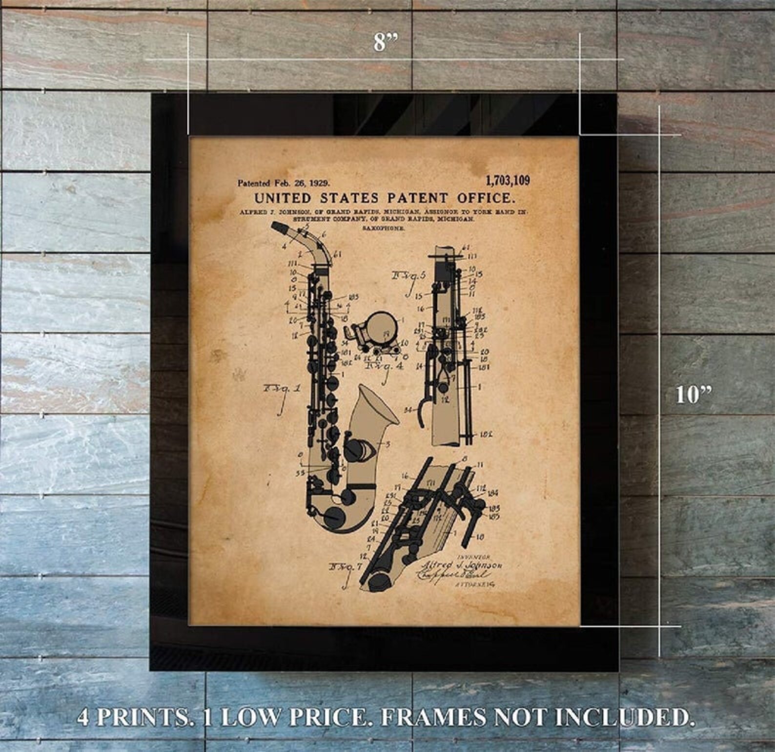 Saxophone Patent Saxophone Poster Saxophone Art Musician Art Sax Poster ...